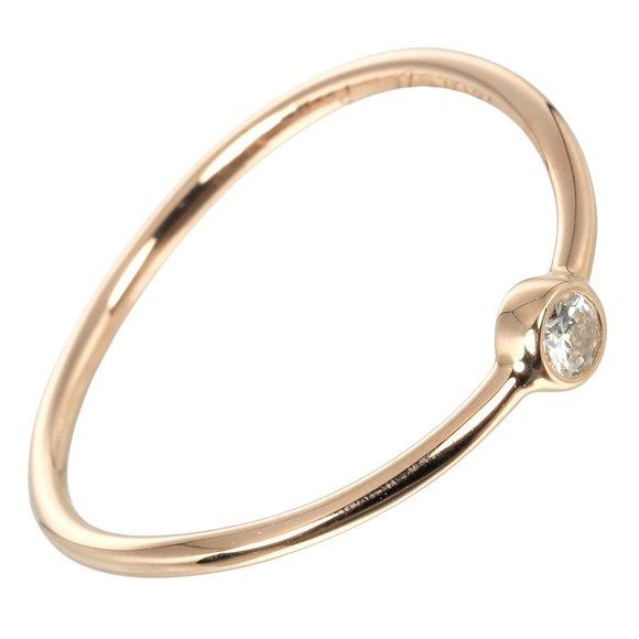 Tiffany & Co. | Jewelry | Tiffany Co Wave Single Row Size Ring K18 Pg ...
